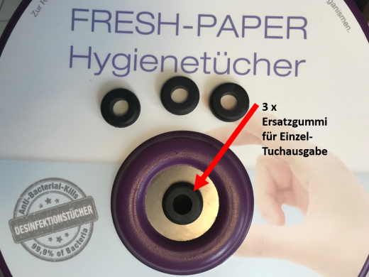 Gummiringe Wet Wipes Kunststoffspender 3-er Set